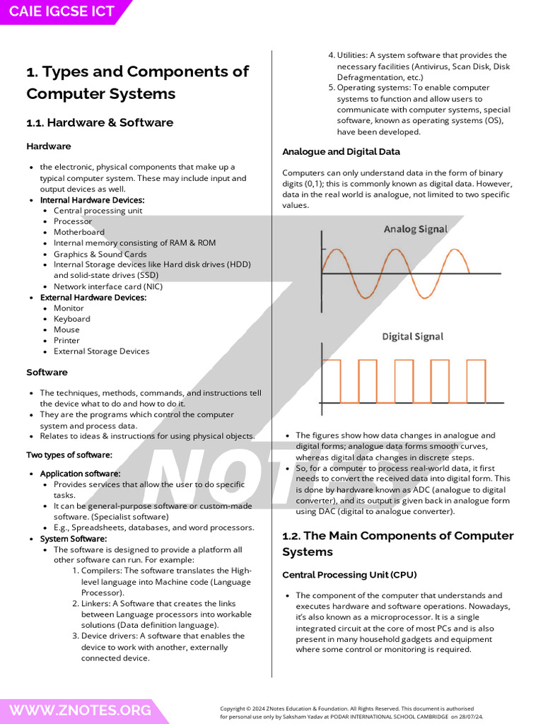 Ict Theory Pdf Computer Data Storage Random Access Memory