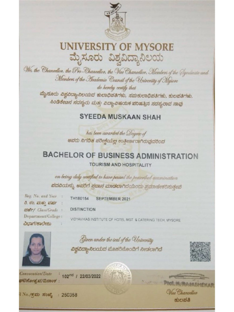 Degree Certificate Pdf