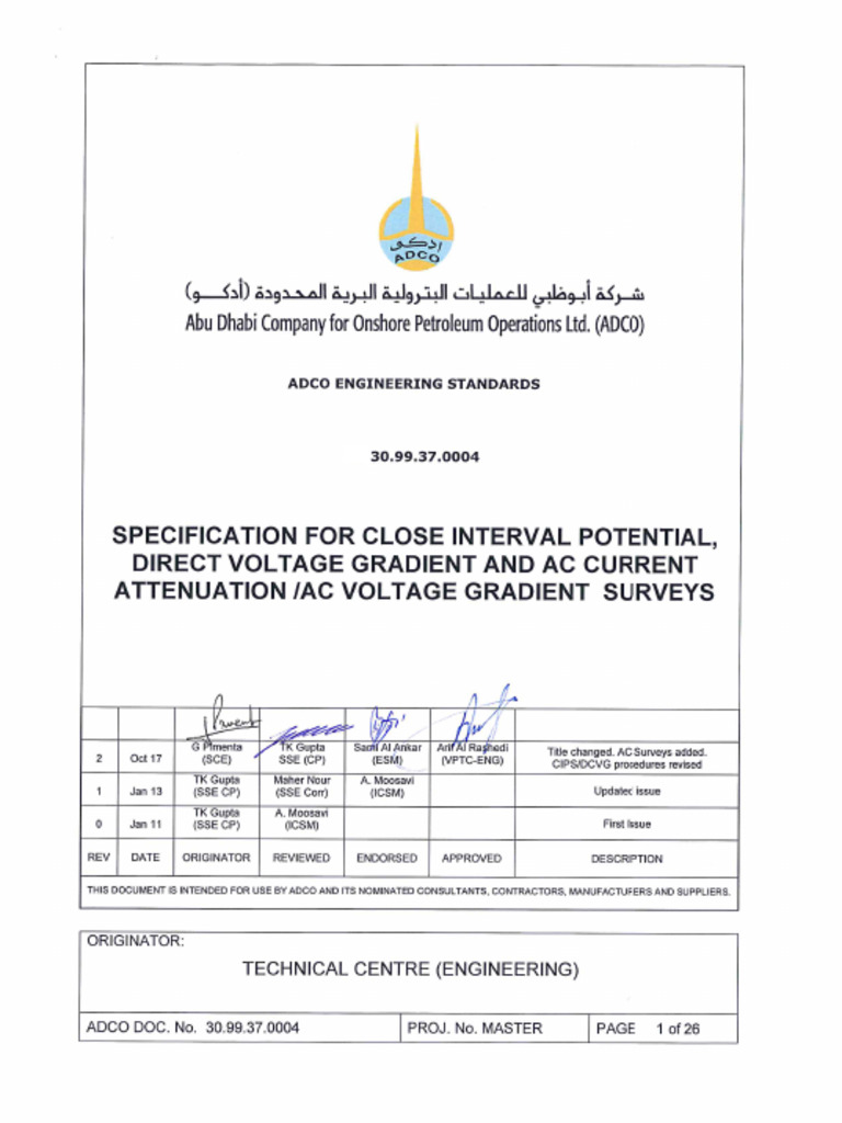 Specification For Close Interval Potential, Direct Voltage Gradient - 30-99-37-0004 | PDF ...