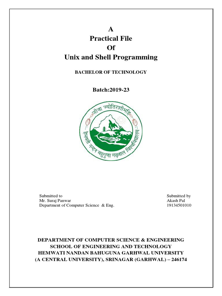 Akash Pal Unix and Shell Programming Practical File | PDF | Computer File | Computer Architecture