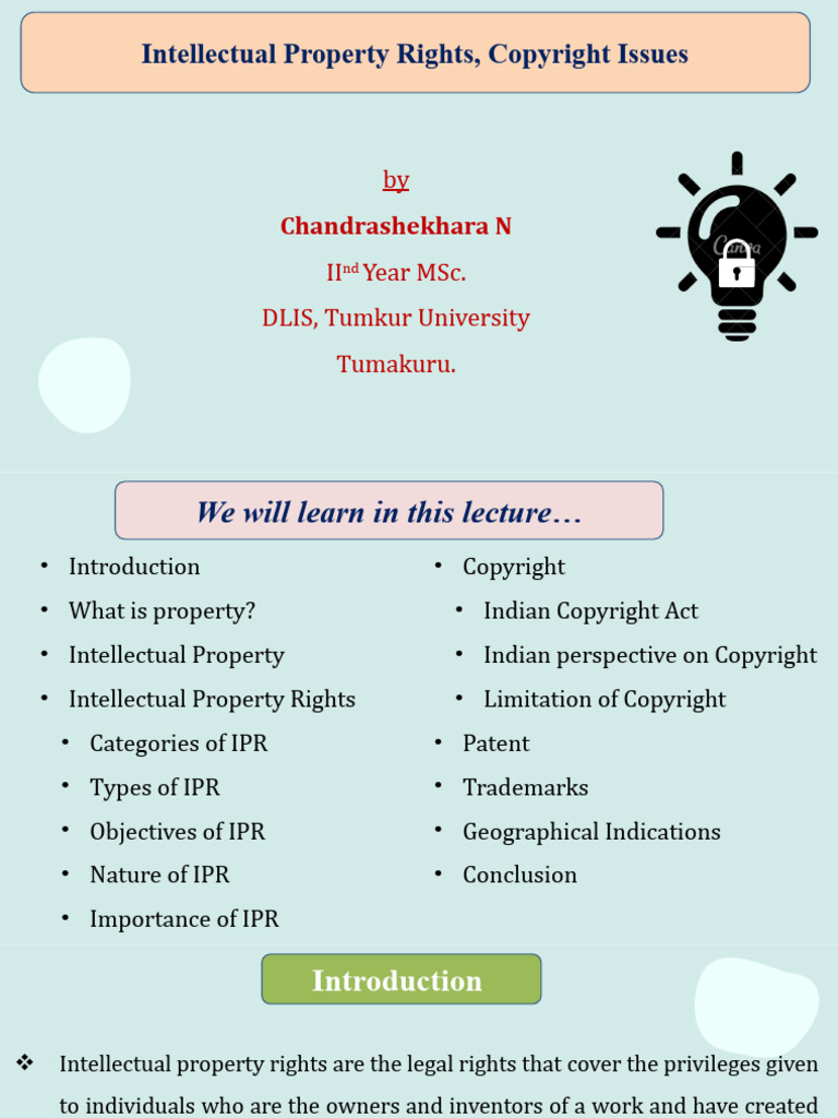 Intellectual Property Rights | PDF | Intellectual Property | Copyright