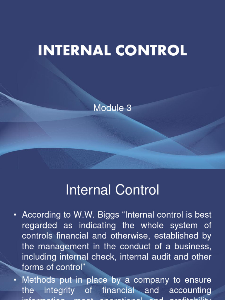 Module3 - Internal Check | PDF | Internal Control | Internal Audit