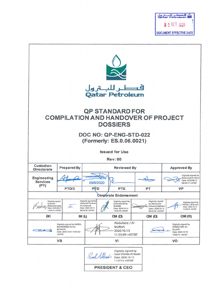 QP-ENG-STD-022 Handover Project Dossier | PDF | Computer File ...