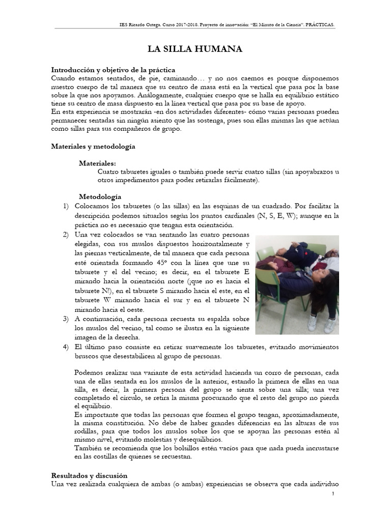 Silla Humana Minuto Ciencia | PDF