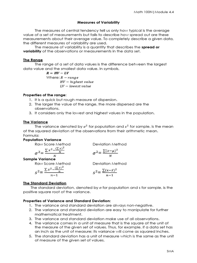 Descriptive Statistics Part 4 | PDF | Variance | Standard Deviation