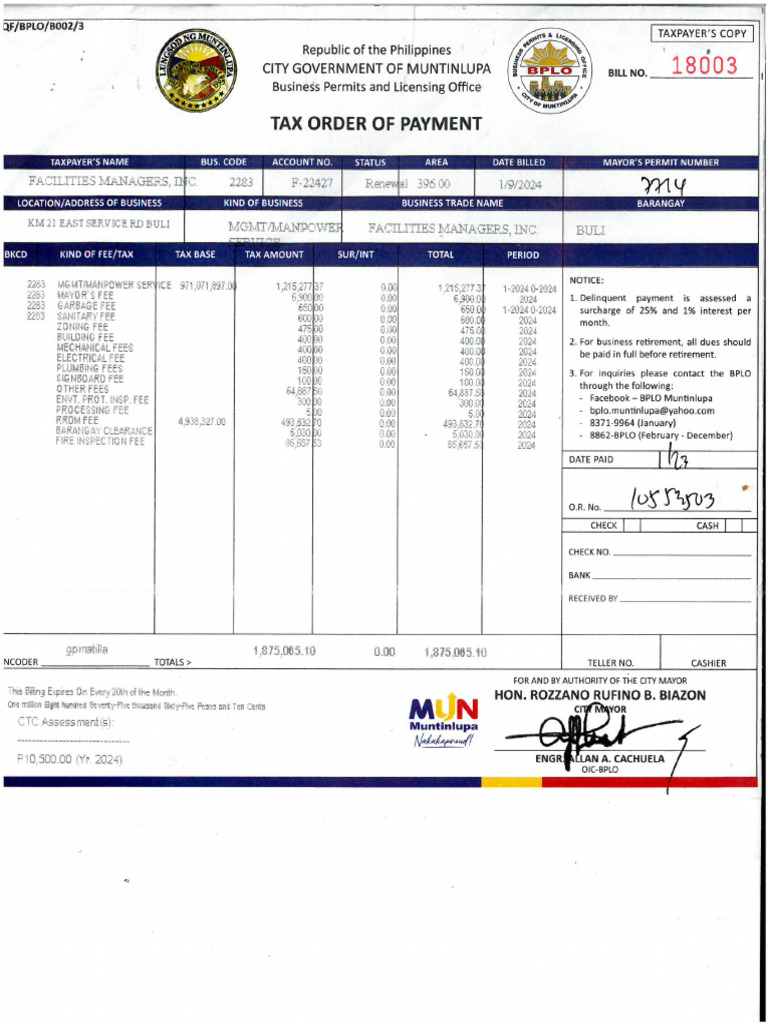 Tax Order Payment | PDF