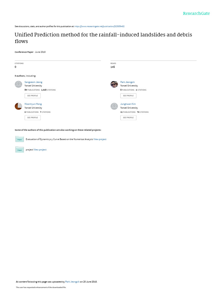 Unified Prediction Method For The Rainfall-Induced Landslides and ...