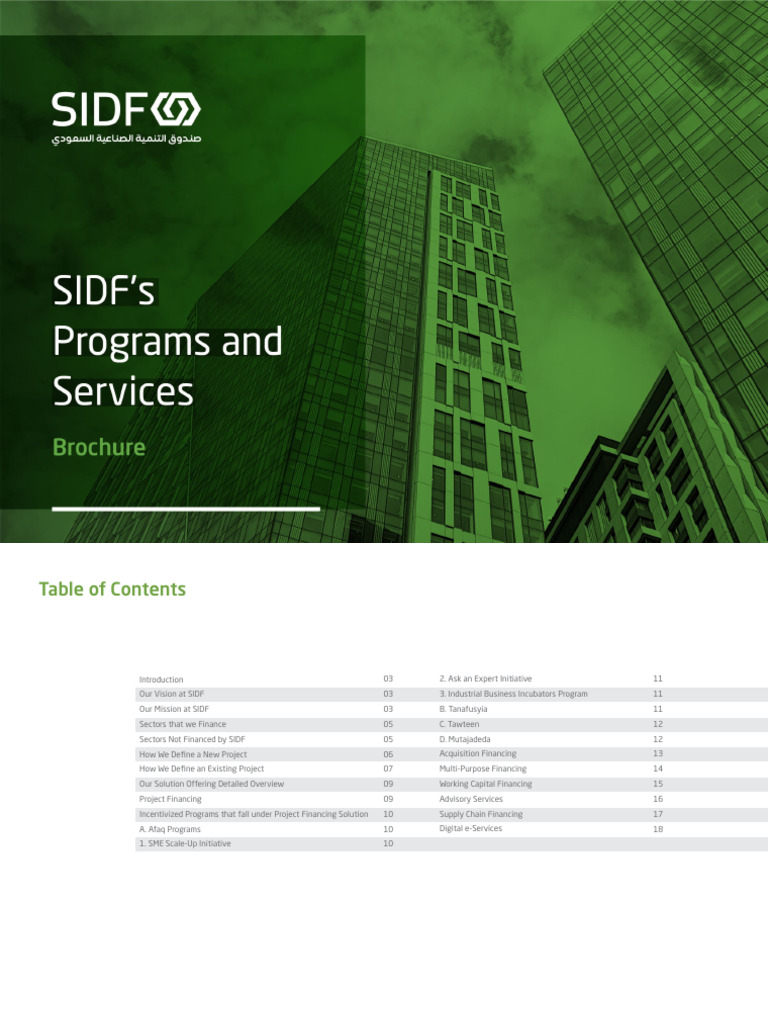 SIDF's Programs and Services Brochure | PDF | Mergers And Acquisitions ...
