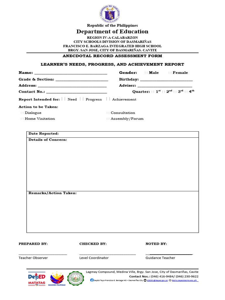 Anecdotal-Form-revised | PDF