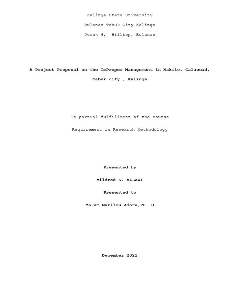 A Project Proposal in Research Methodology | PDF | Compost | Waste Management