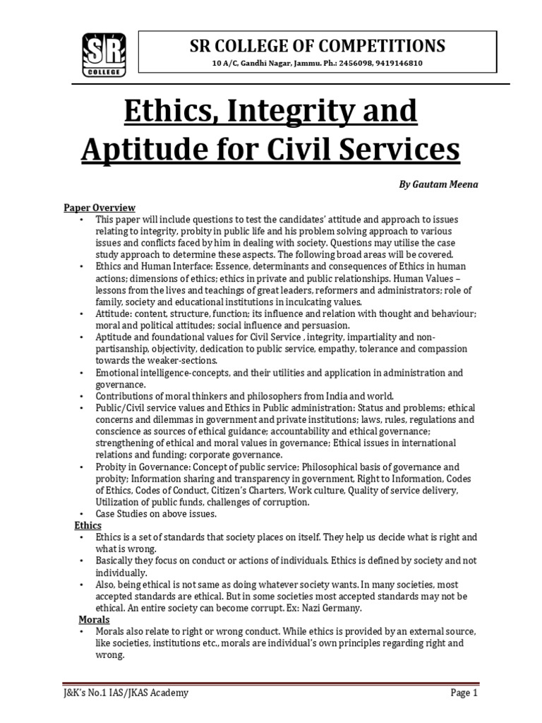 Ethics | PDF | Morality | Integrity