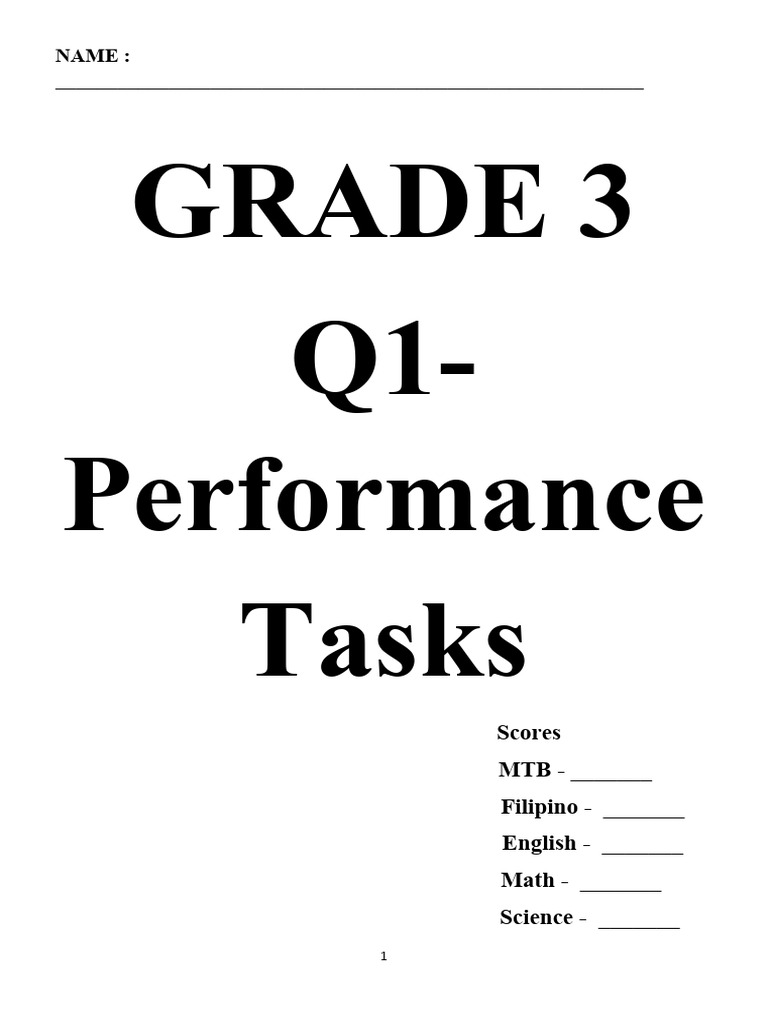 Q1 Performance Tasks | PDF
