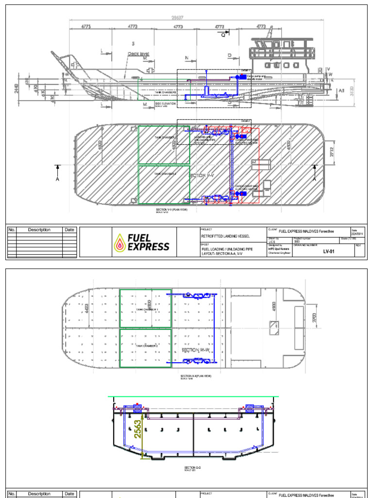 Retrofited Landing Vessel Piiping Drawings | PDF