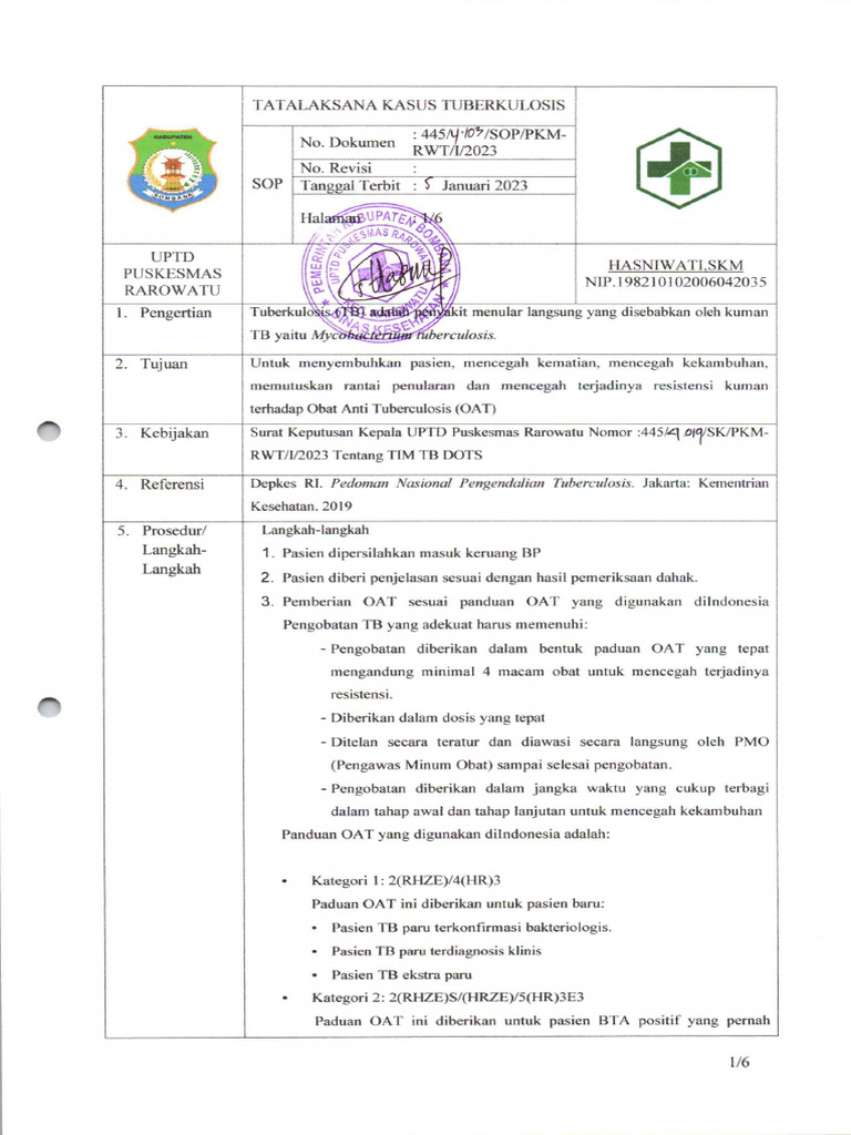 Sop Tatalaksana Kasus TB | PDF