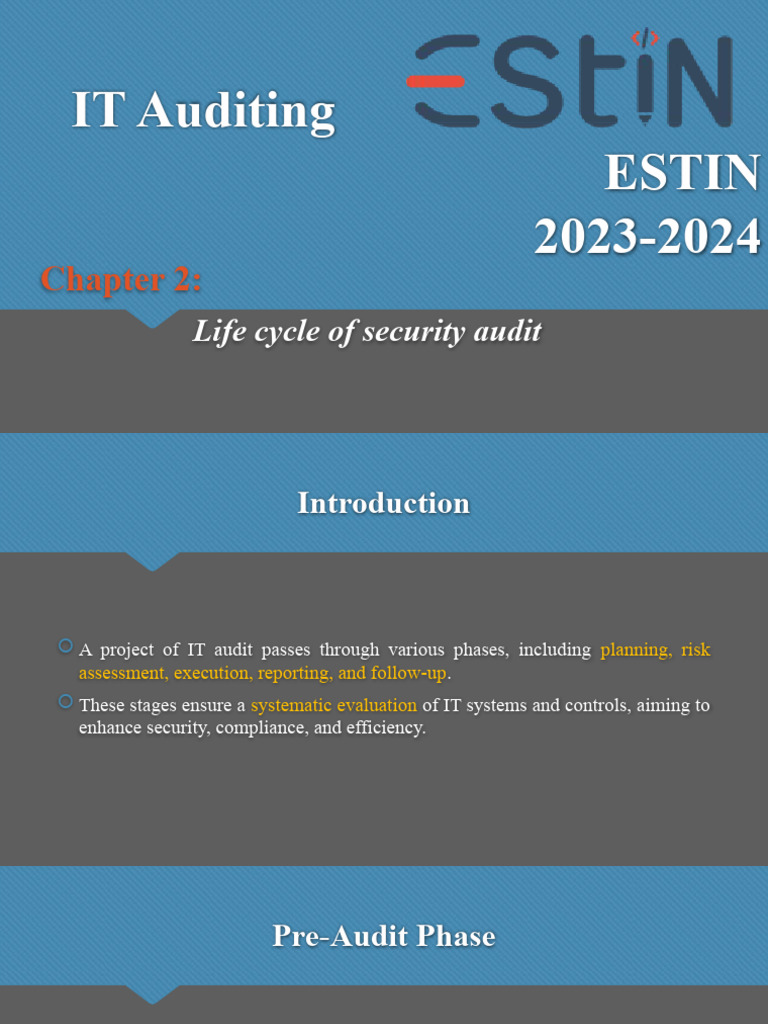 Chapter2 Cybersecurty Audit Lifecycle Pdf Audit Information Security