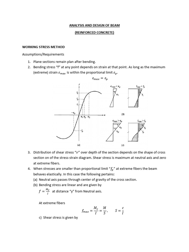 Working Stress Method - ANALYSIS AND DESIGN OF BEAM-02 | PDF