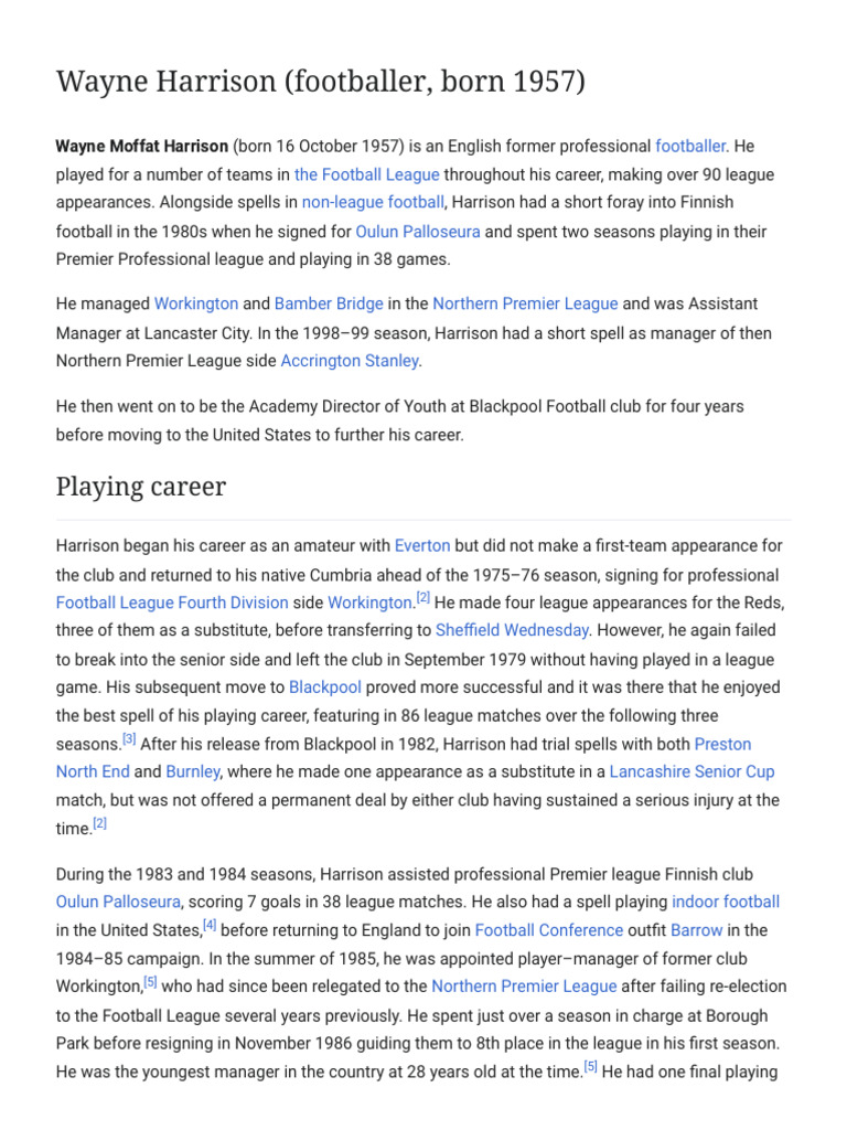 Wayne Harrison: Footballer & Coach | PDF | Association Football ...