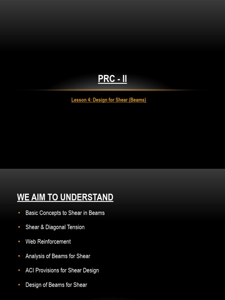 Lecture 4 - Design For Shear Beams | PDF | Truss | Beam (Structure)