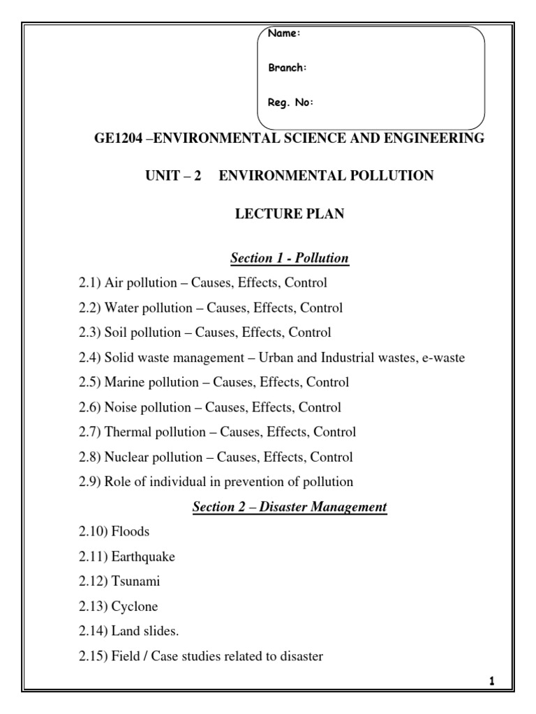 Environmental Pollution Overview Guide | PDF | Sewage Treatment | Waste