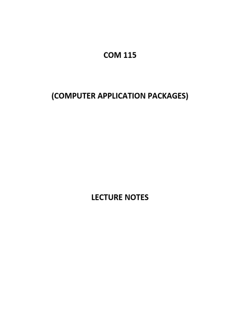 Computer Application Packages | PDF | Computer Data Storage | Computer ...