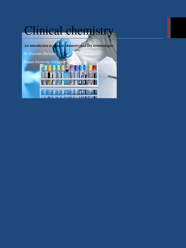 1 Clinical Chemistry 1 1 | PDF | Biochemistry | Chemistry