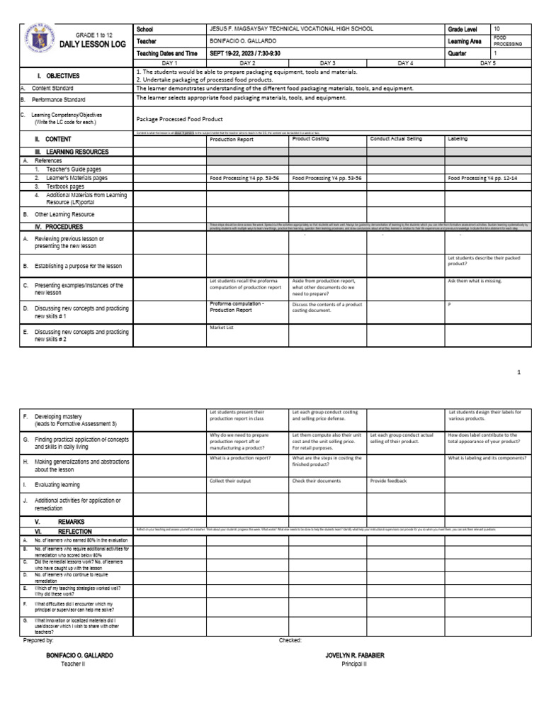 DLL 2023 2024 - FP10 | PDF | Learning | Human Communication