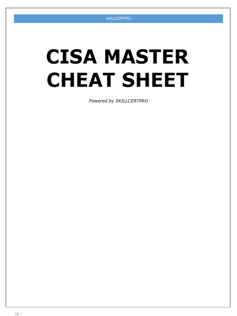 CISA Master Cheat Sheet Overview | PDF | Cloud Computing | Security
