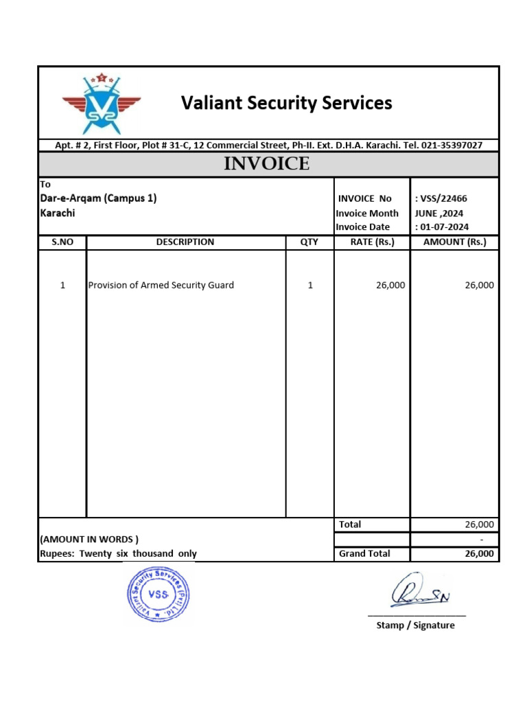 Dar-e-Arqam JUNE INVOICE 2024 | PDF | Rupee | Economy Of Asia