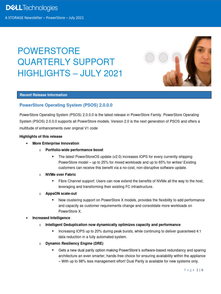 PowerStore Quarterly Support Highlights - July 2021 | PDF | Scalability | Version Control