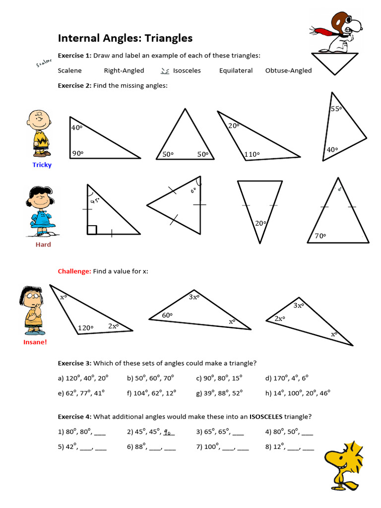 Triangles Worksheet | PDF