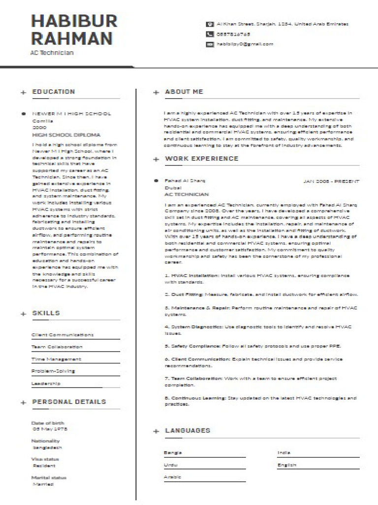 Habib CV | PDF