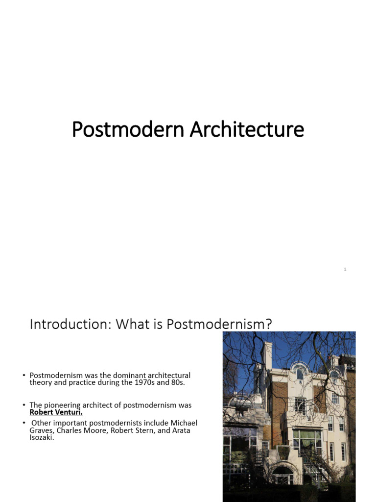 Postmodern Architecture Introduction Wha | PDF | Postmodernism | Style