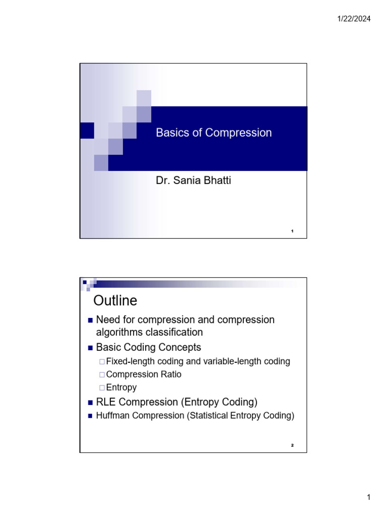 Basics Of Compression Pdf Data Compression Code 