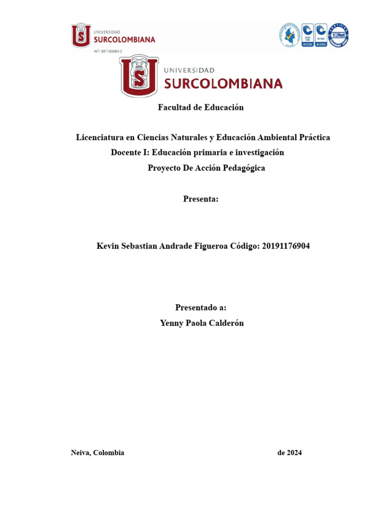 PAP KEVIN SEBASTIAN ANDRADE-en Proceso | PDF | Enseñando | Maestros