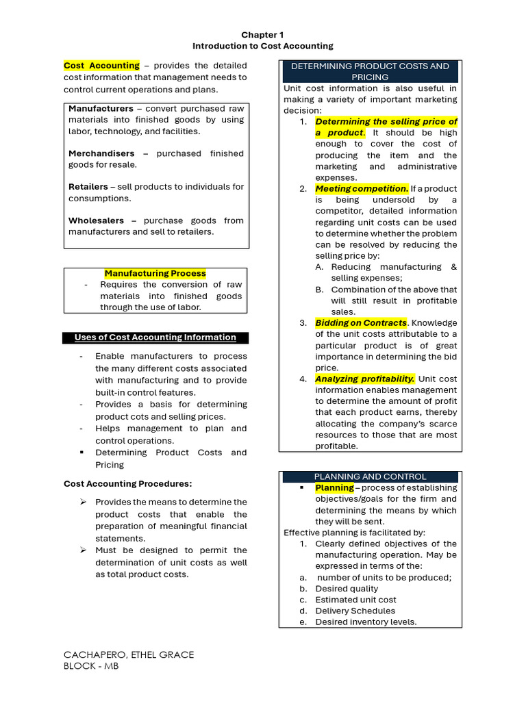 Cost Accounting Basics and Applications | PDF | Cost Of Goods Sold ...