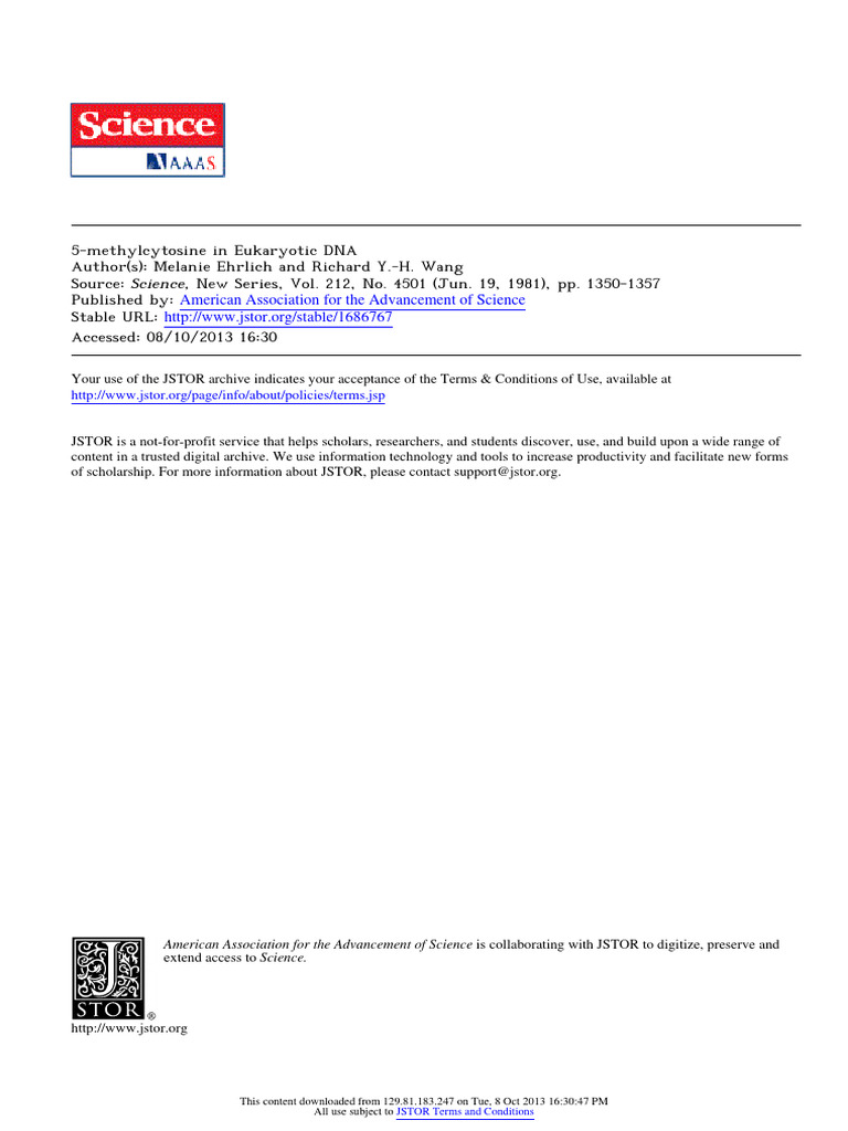 Fardeeng 5mC in DNA 81 | PDF | Dna | Dna Methylation