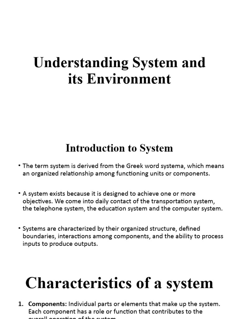 Understanding System and Its Environment | PDF