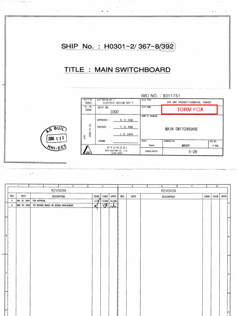 E 28 Main Switchboard Pdf