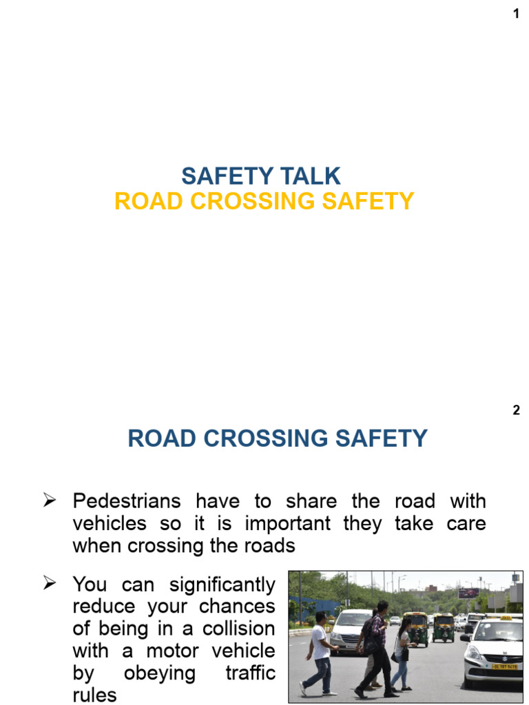 Road Crossing Safety Tips for Pedestrians | PDF