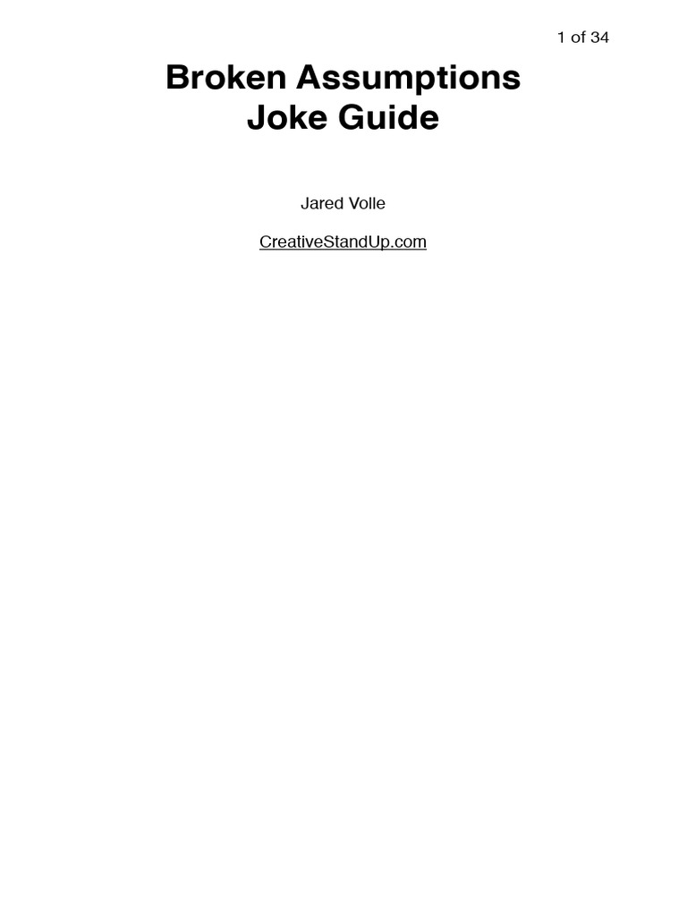 Broken Assumptions Joke Guide | PDF | Jokes | Question