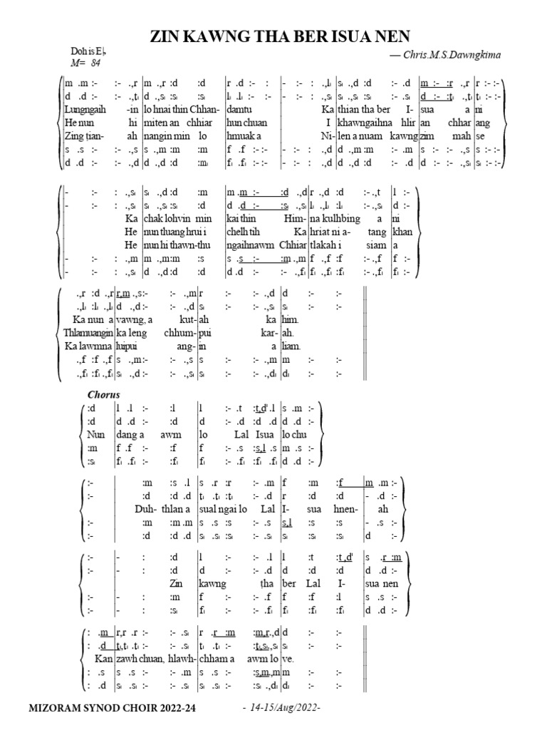 Zin Kawng Tha Ber Isua Nen | PDF