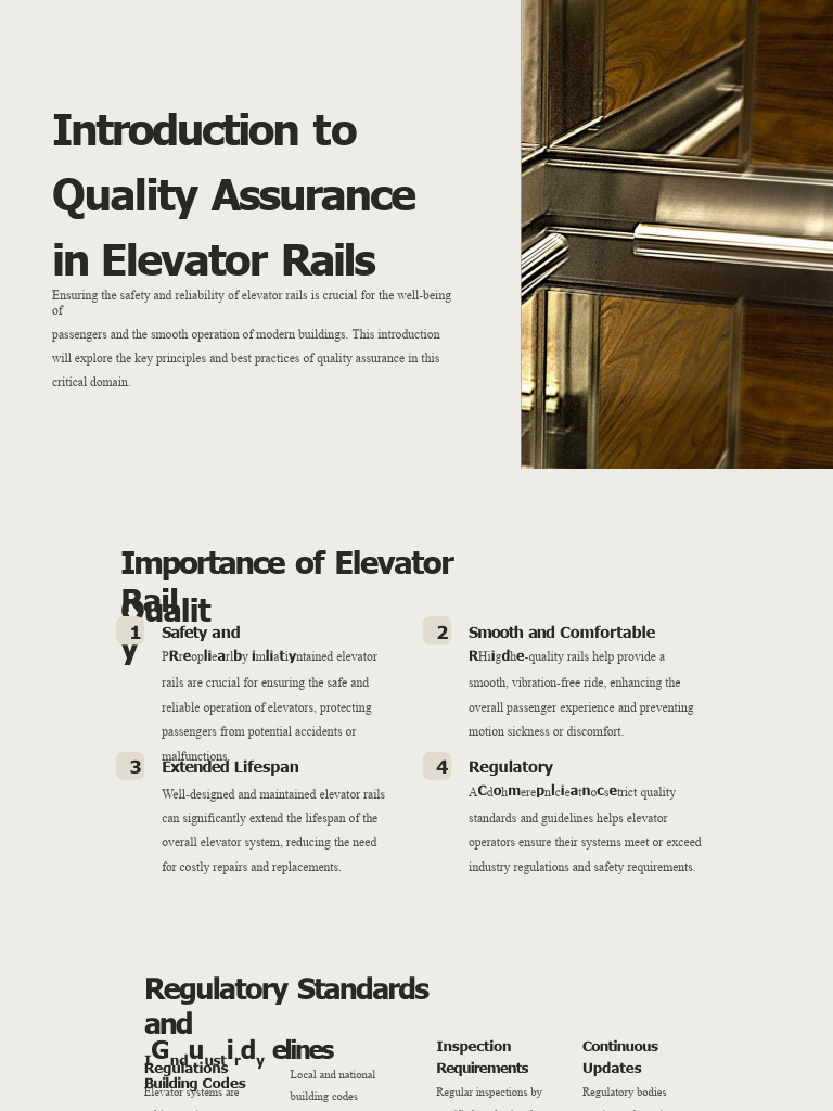 Introduction To Quality Assurance in Elevator Rails Industrial Training | PDF | Elevator ...