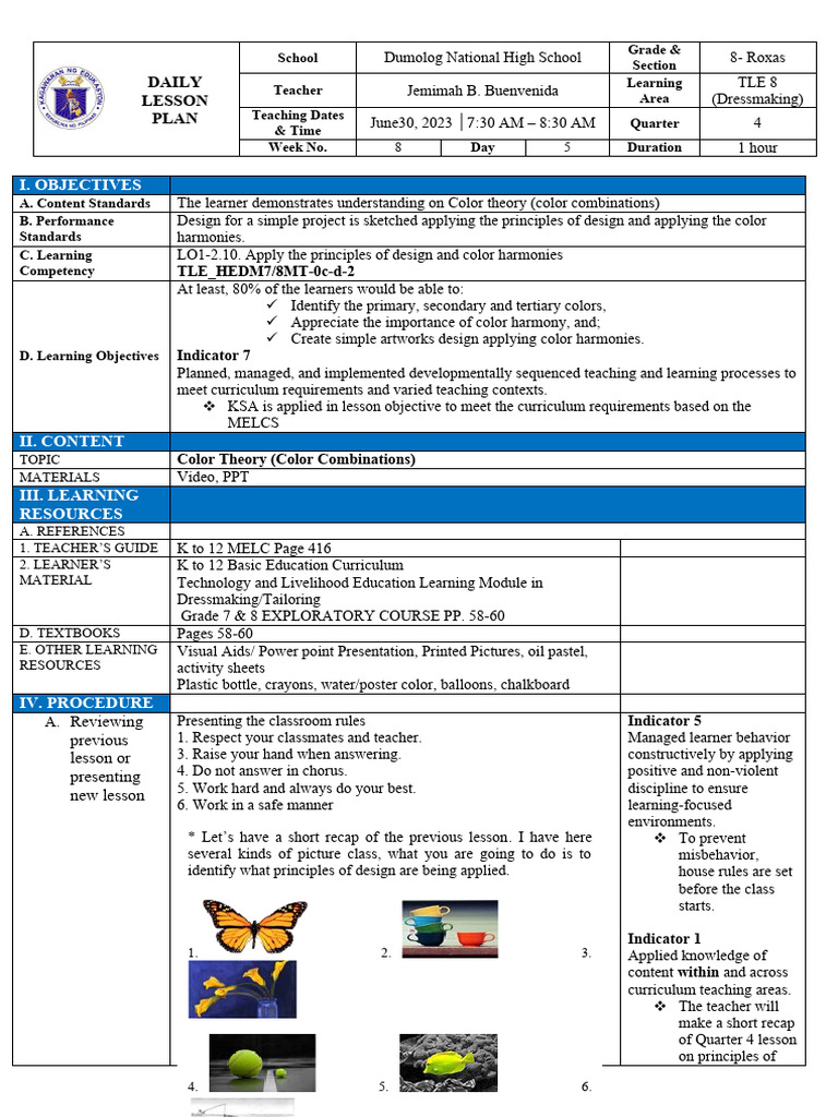 Cot-Jem 2-G8-Colors | PDF | Color | Teachers