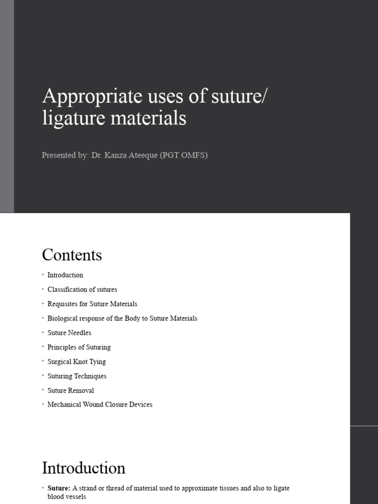 Appropriate Uses of Suture | PDF | Surgical Suture