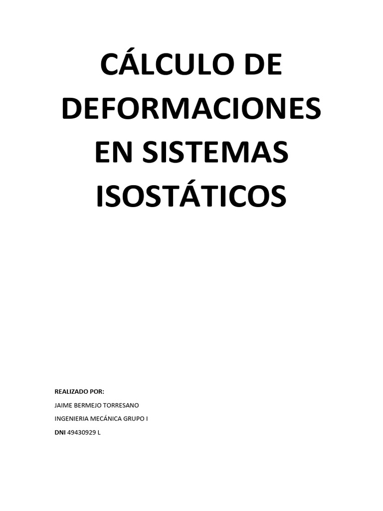 C Lculo de Deformaciones en Sistemas Isost Ticos | PDF | Viga (Estructura) | Ecuaciones