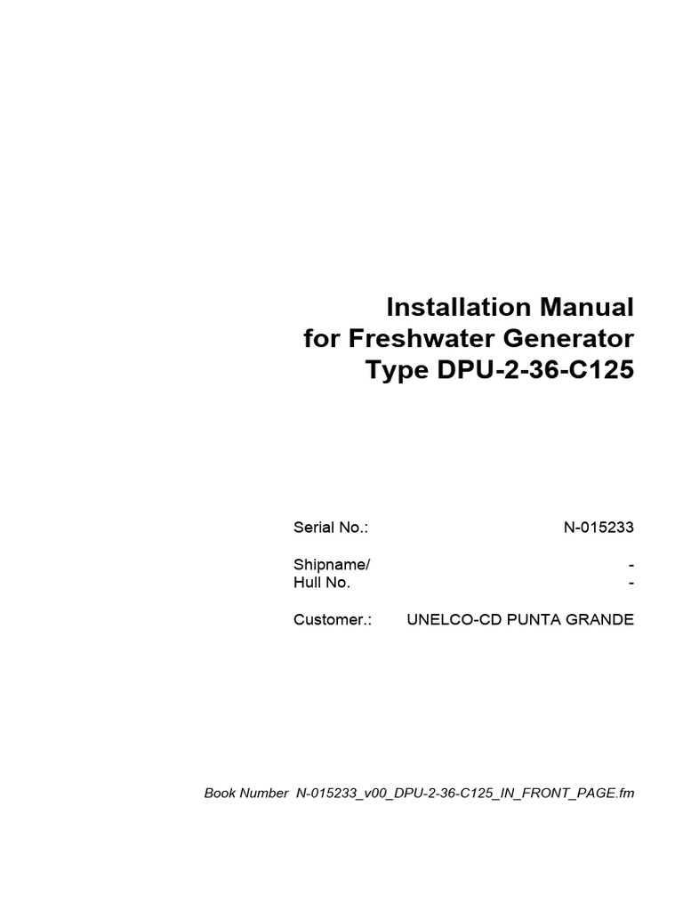 Alfalaval-Dpu-2-36-C125-In - Watermaker | PDF | Gases | Applied And Interdisciplinary Physics