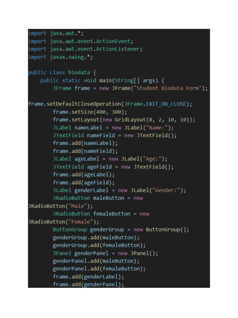 Biodata | PDF | String (Computer Science) | Computer Programming