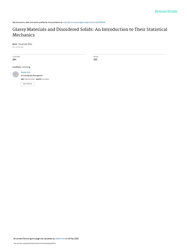 Glassy Materials and Disordered Solids An Introduc | PDF | Amorphous ...