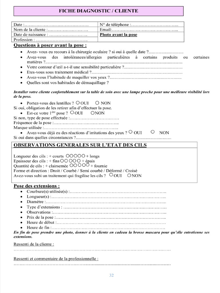 Fiche Diagnostic Client | PDF