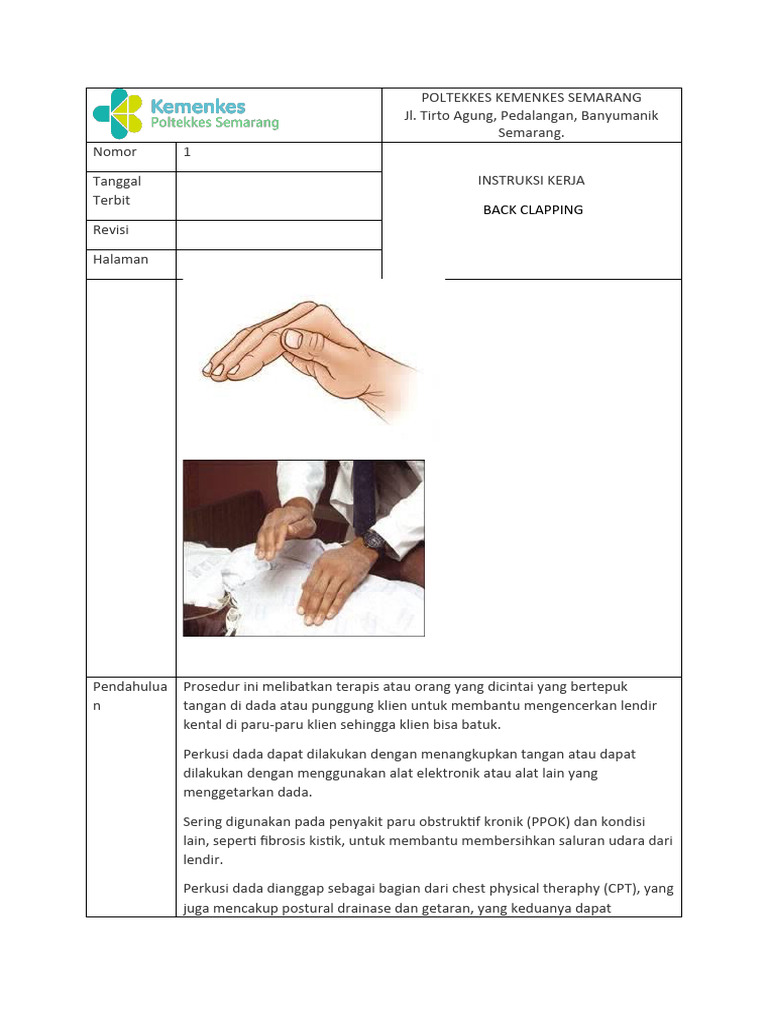 Airway - Instruksi Kerja - Back Clapping | PDF